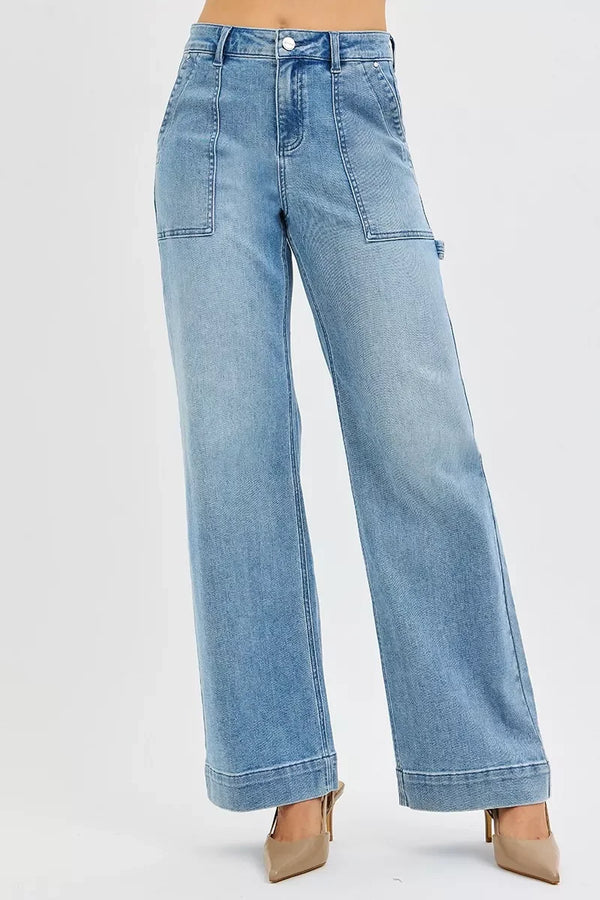 Risen High Rise Straight Leg Jeans Plus Size | Southern Shores Clothing